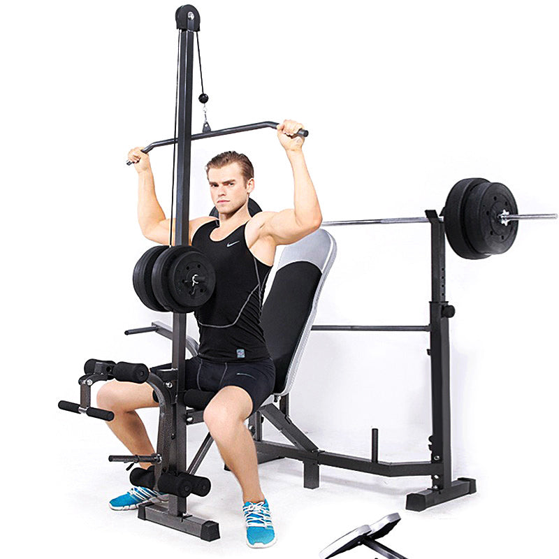 Ultimate 6 In 1 Multi-Station Weight Bench Press Pull Down Fitness Equ