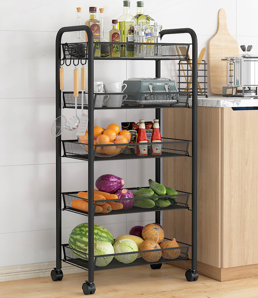 5 Tier Large Steel Multipurpose Storage Shelf Utility Cart Kitchen Tro