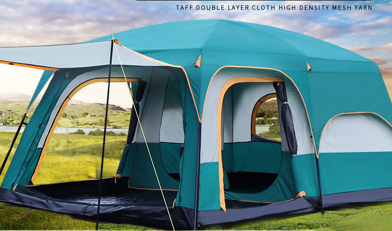 10-Person Spacious Family Camping Tent with Porch for Outdoor Adventur