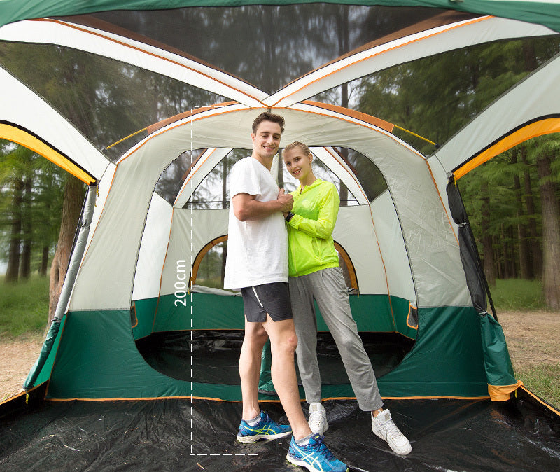 10-Person Spacious Family Camping Tent with Porch for Outdoor Adventur