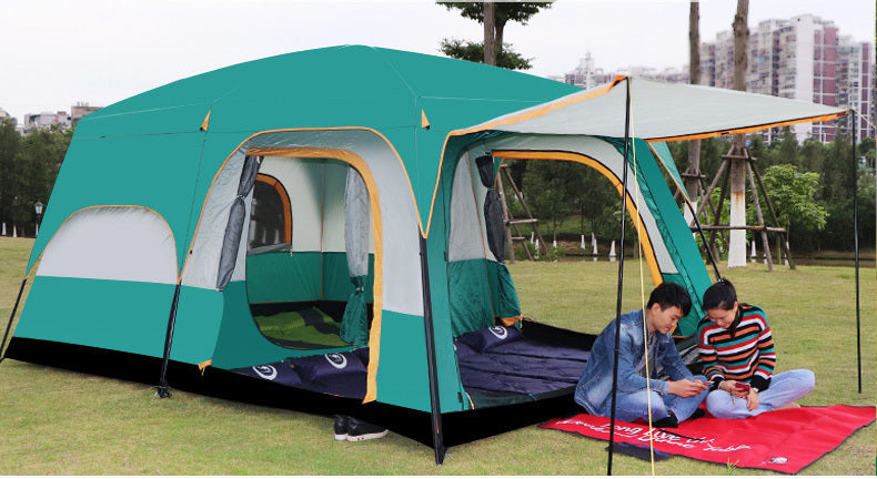 10-Person Spacious Family Camping Tent with Porch for Outdoor Adventur
